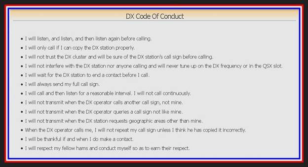 What is the DX Code of Conduct?