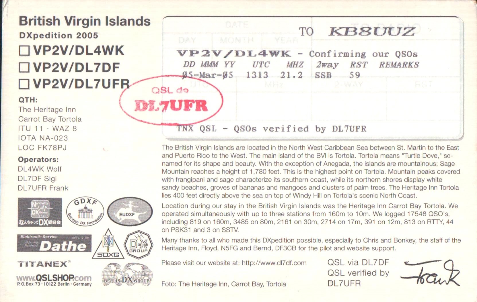 It’s All in the Cards! QSL Cards from St. Helena and the British Virgin ...