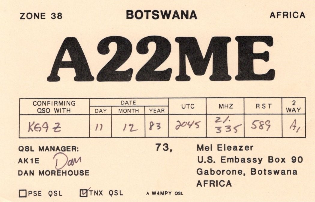 It’s All in the Cards! QSL Cards from the Republic of Botswana