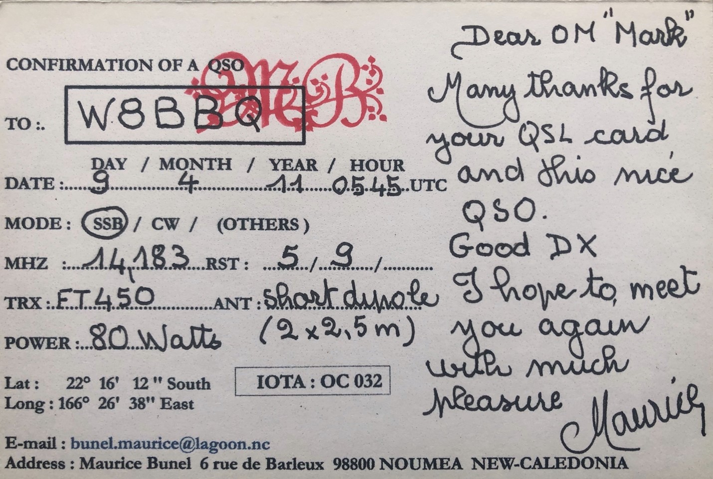 It’s All in the Cards! QSL Cards from San Andrés Island and New Caledonia