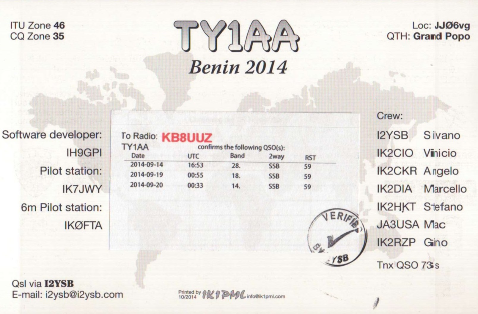 It’s All in the Cards! QSL Cards from Benin