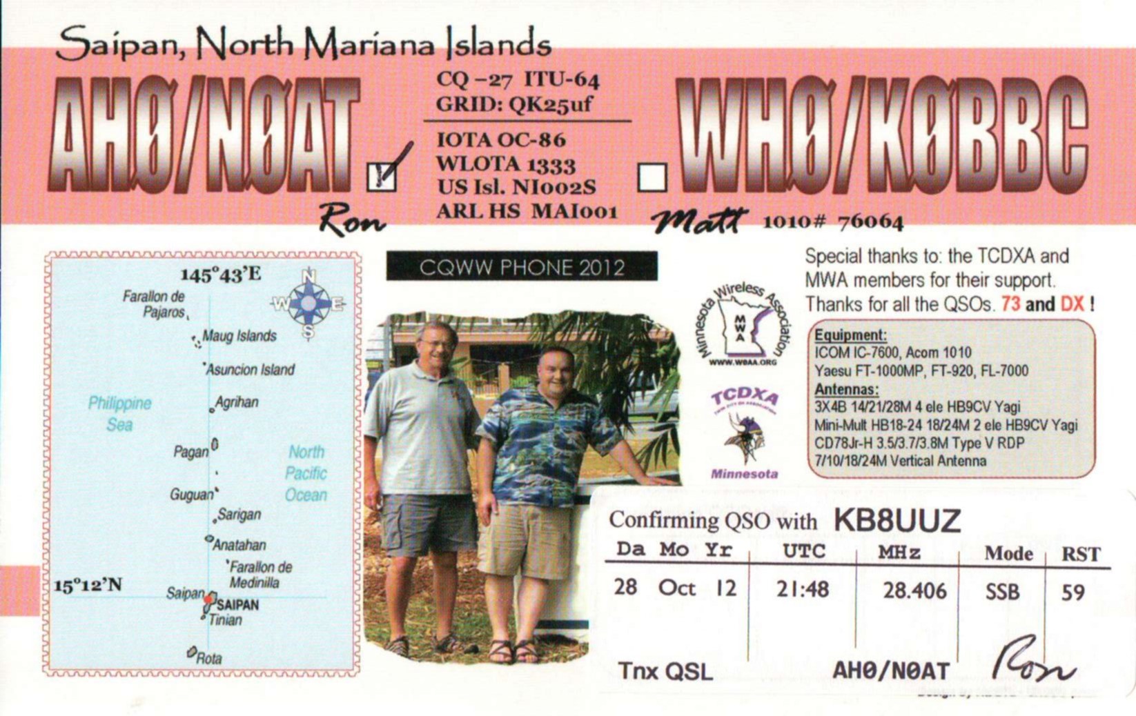 It’s All in the Cards! QSL Cards from Northern Mariana Islands