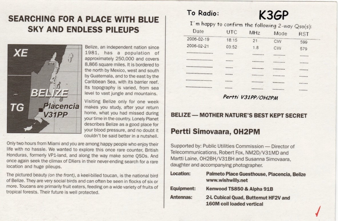 It’s All in the Cards! QSL Cards from Belize