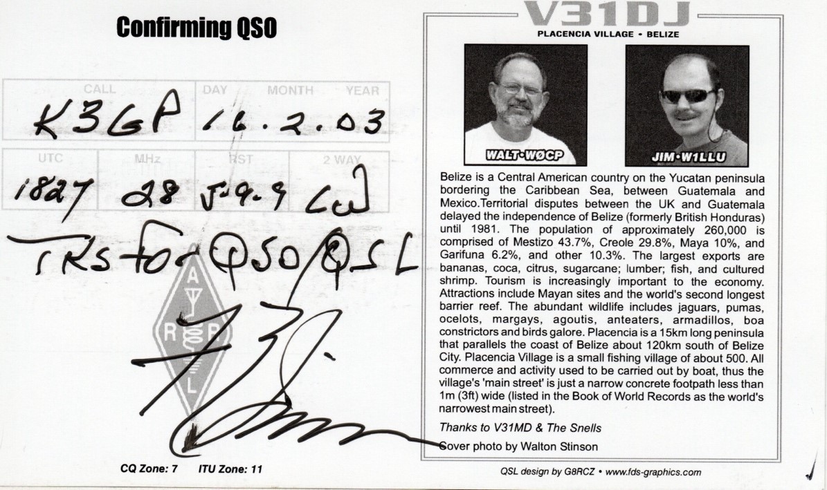 It’s All in the Cards! QSL Cards from Belize