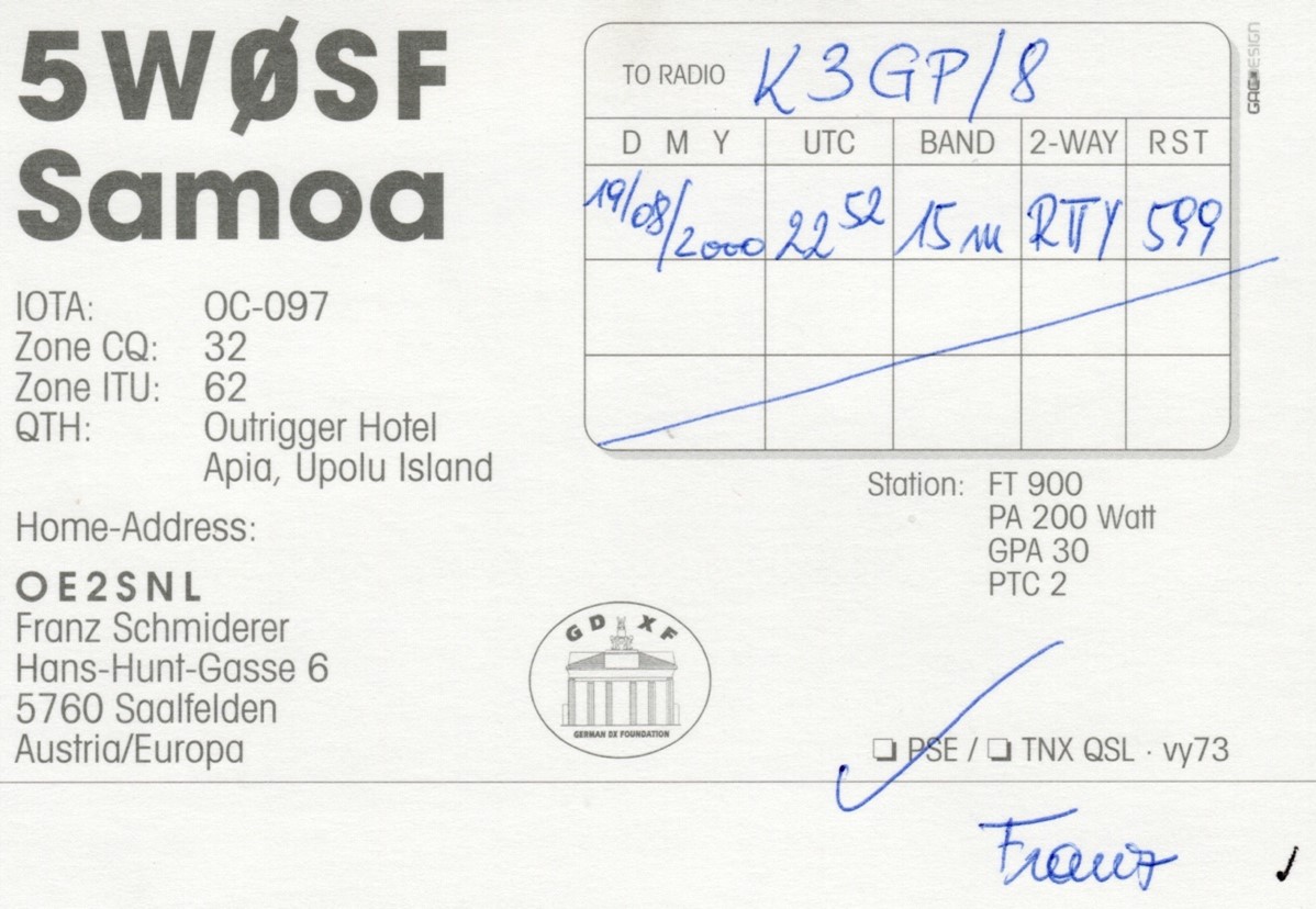 It’s All in the Cards! QSL Cards from the Samoan Islands