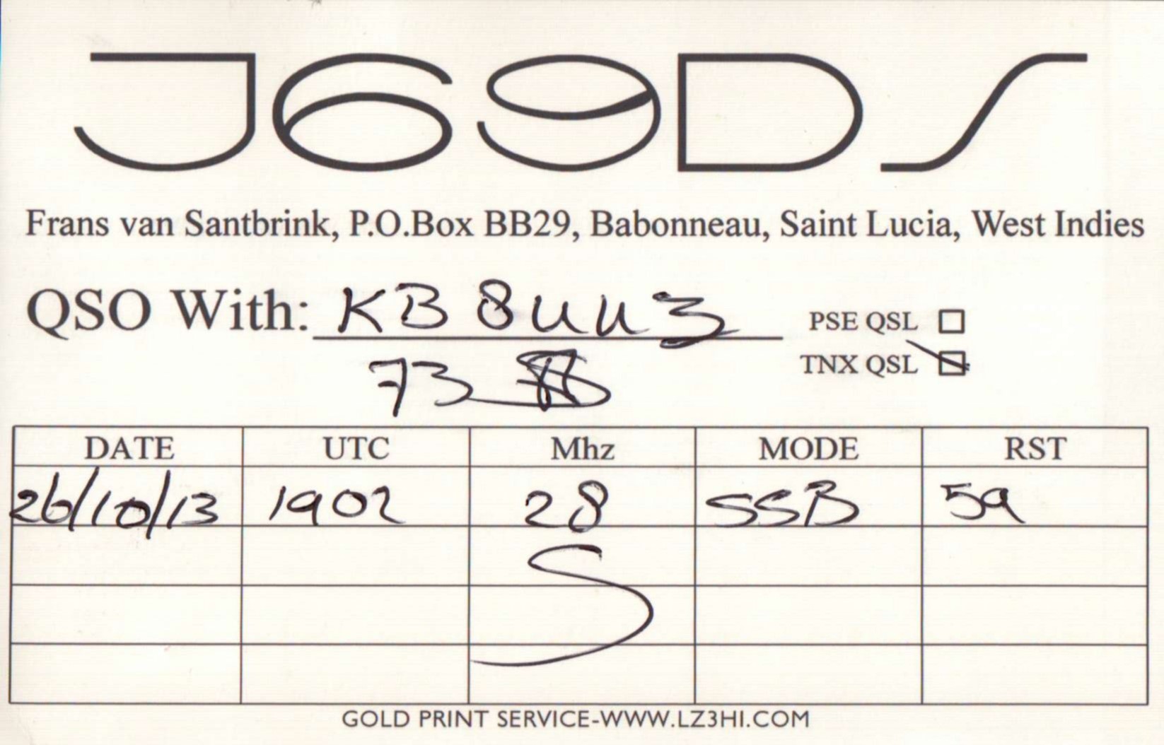 It’s All in the Cards! QSL Cards from Saint Lucia
